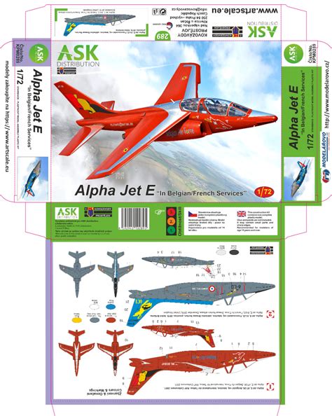 Alpha Jet E With Decals For Belgium And France Art Scale Kit Kpm0289