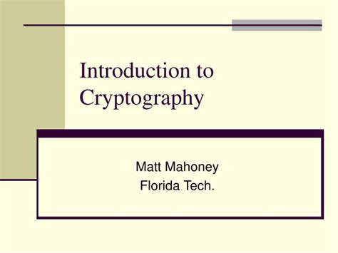 PPT Introduction To Cryptography PowerPoint Presentation Free Download ID