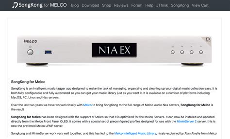 songkong music tagger on melco a rough guide