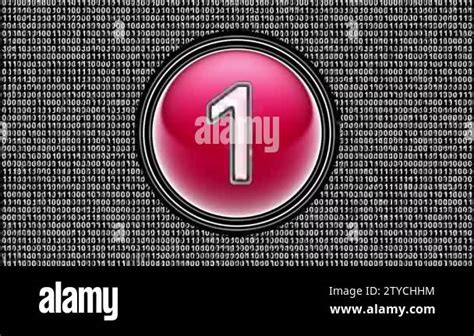 number 1 icon binary code array of bits in the screen looping