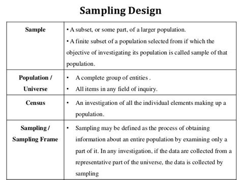 Sampling Design