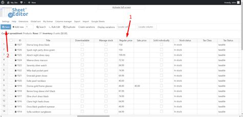WooCommerce Bulk Edit Product Prices In A Spreadsheet