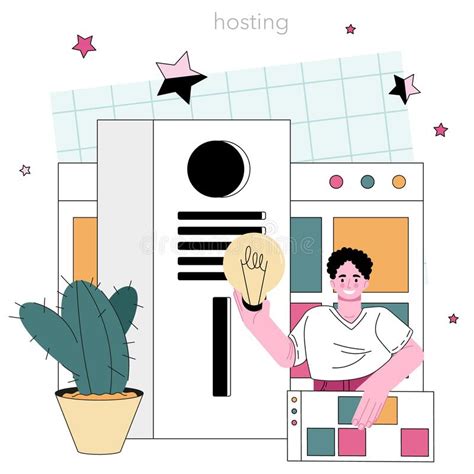 Website Technical Support Concept Idea Of Web Page Hosting Stock Vector Illustration Of