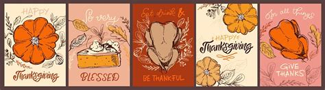 손으로 그린 추수 감사절 타이포그래피 포스터 엽서 추수 감사절 아이콘 로고 또는 배지에 대한 질감 배경에 축하 인용 해피 추수 감사절 추수 감사절 벡터 빈티지 스타일 서예