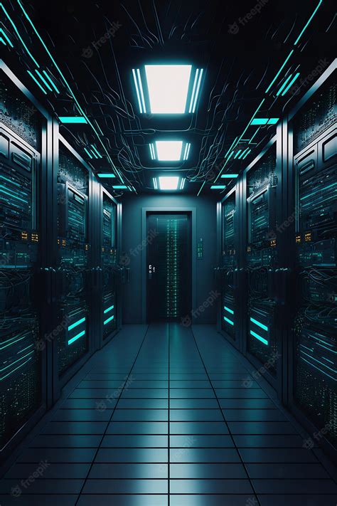 Premium Photo Data Server Racks Room With Big Data Computer Center