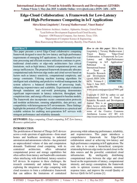 Edge Cloud Collaboration A Framework For Low Latency And High Performance Computing In Iot