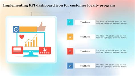 Implementing KPI Dashboard Icon For Customer Loyalty Program PPT Slide