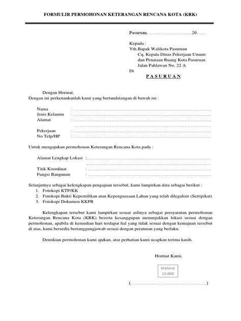 Form Permohonan Krk Baru Pdf