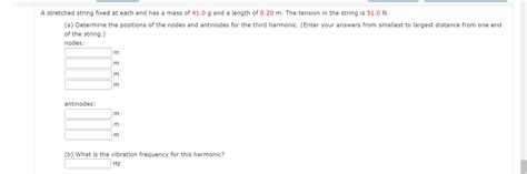 solved a stretched string fixed at each end has a mass of