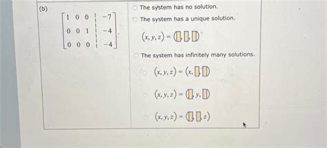 Solved Two Augmented Matrices For Two Linear Systems In The