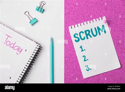 Conceptual Caption Scrum Business Overview Handwriting As Distinct From Print Written