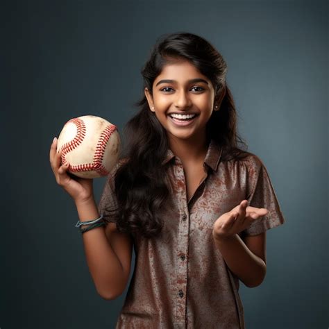 Premium Ai Image Photo Of Excited Indian Girl Holding A Ball