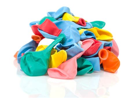 heap of colorful empty balloons isolated on white stock image image