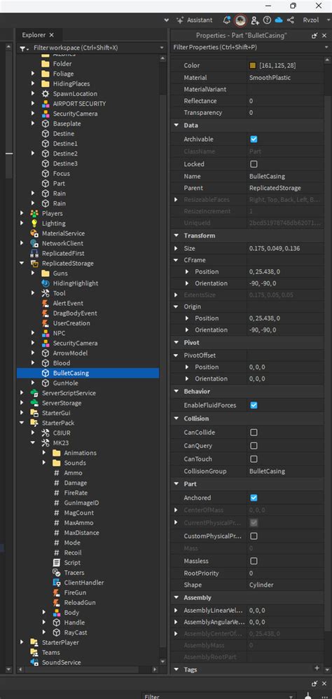 Bullet Casing Ignores Physics Scripting Support Developer Forum