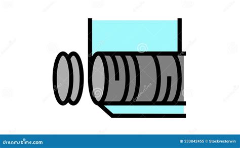 Cutting Semiconductor Manufacturing Color Icon Animation Stock Video