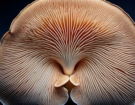 Array Of Mushroom Gills Creating Symmetrical Patterns In Close Up