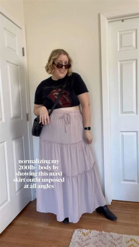 Plus Size Spring Outfit Ideas Band Tee Style Edgy Outfit Maxi