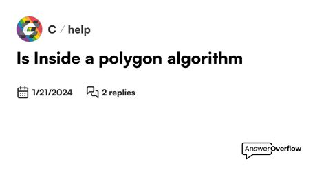 Is Inside A Polygon Algorithm C