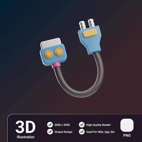 Premium Psd Repair Tools Object Extension Cord 3d Illustration