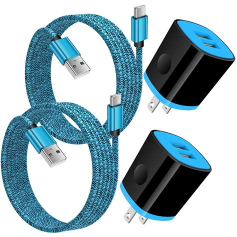 Usb Charger Block Abcpow Pcs A Usb Wall Charger Block With Pcs Nylon Android Type C Charger