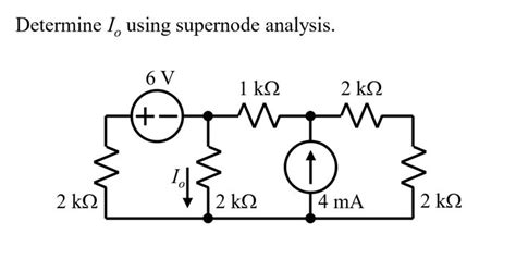 solved determine i 0 using supernode analysis