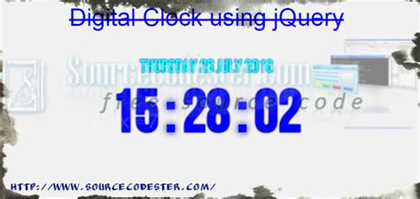 Digital Clock Using Jquery Sourcecodester