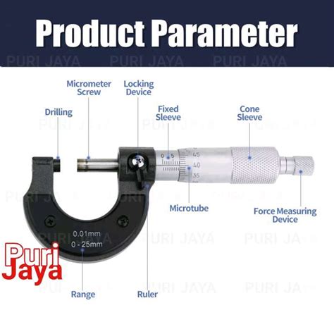 Jual Mikrometer Sekrup 001mm 25mm Outside Micrometer Caliper Skrup