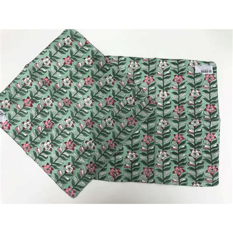 Hooma 印度anokhi 手工蓋印綠底粉花 手帕系列 蝦皮購物