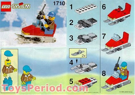 Lego 1710 Snowmobile Instructions And Parts List