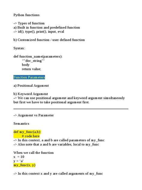 Function Parameters Pdf Parameter Computer Programming Subroutine