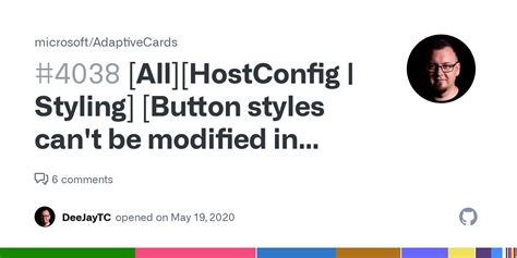 All Hostconfig Styling Button Styles Cant Be Modified In Hostconfig · Issue 4038
