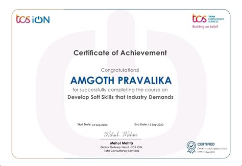 pravalika amgoth on linkedin tcs tcsion development softskills