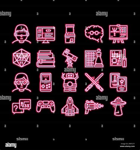 Geek Nerd And Gamer Neon Glow Icon Illustration Stock Vector Image Art Alamy