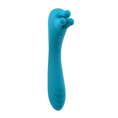 Evolved Heads Or Tails Dual End Rotating Prong Vibrator Teal Sex Toy