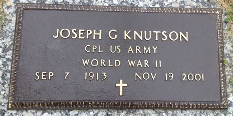 Joseph Gordon Knutson 1913 2001 Find A Grave Memorial