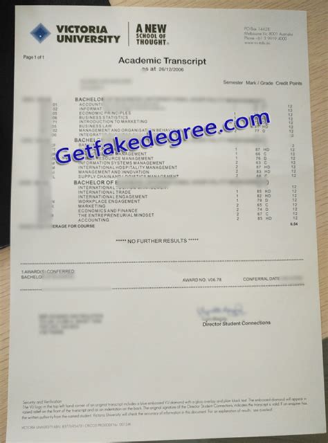 Order Victoria University Fake Transcript Buy Fake High School And