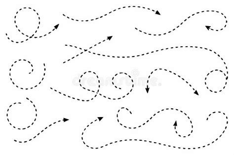 Dashed Arrows Design Elements Guide Direction Path Route Navigation Movement Flowchart Design