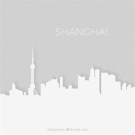 Premium Vector Shanghai Skyline Silhouette