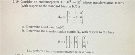 Solved Consider The Linear Mapping Chegg