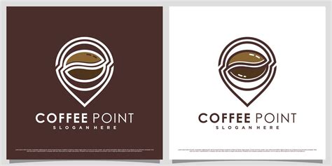 Coffee Point Logo Design Template For Cafe Or Restaurant With Location