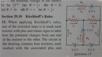 Solved Kirchhoff S Rules When Applying Kirchhoff S Rules Chegg Com