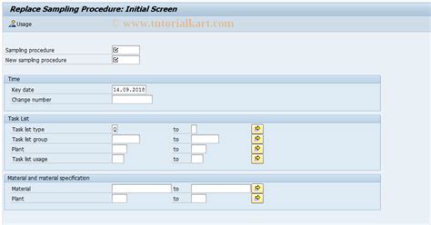 Qdv7 Sap Tcode Replace Sampling Procedure Used