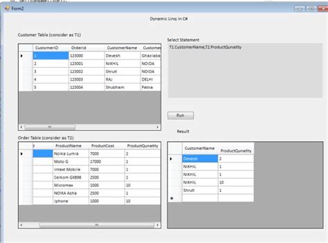 Dynamic Linq Query In C
