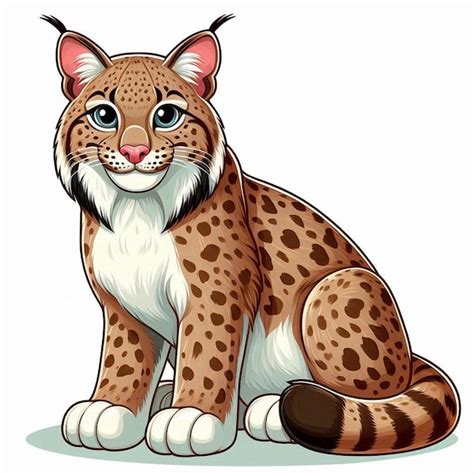 Cute Lynx Vector Cartoon Illustration White Background Premium Ai Generated Vector
