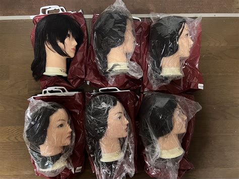 カットウィッグ 練習用ウィッグ カラーリング 対応 人毛100％ 6個セット メルカリ