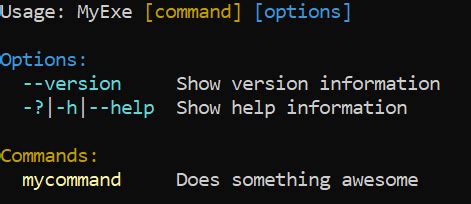 Adding Color To Help Text Issue Natemcmaster Commandlineutils Github