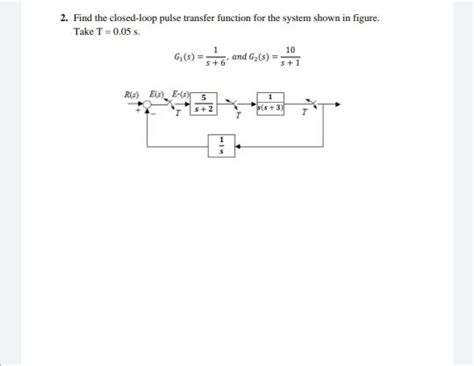 Solved 2 Find The Closed Loop Pulse Transfer Function For
