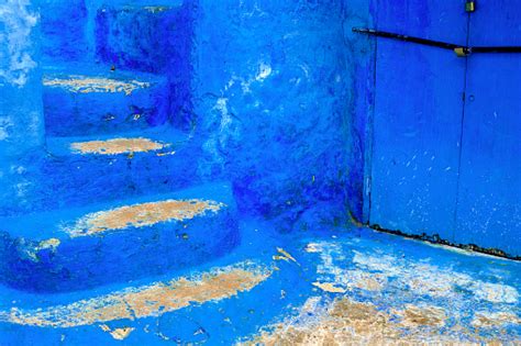 푸른 색으로 칠해진 집들이 있는 셰프차우엔 좁고 아름답고 푸른 거리가있는 도시 0명에 대한 스톡 사진 및 기타 이미지 0명 Unesco 조직된 단체 거리 Istock