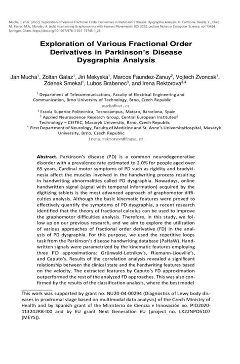 Exploration Of Various Fractional Order Derivatives In Parkinsons Disease Dysgraphia Analysis