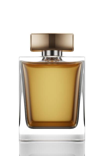 Premium Photo Yellow Perfume Bottle The Lid Is Square Golden With A